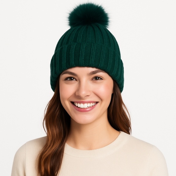 Nordstrom | Accessories | Nwt Bp Interchangeable Pom Beanie Dark Green ...